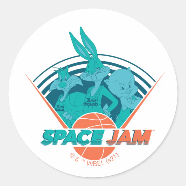 SPACE JAM: A NEW LEGACY™ | Retro Futuristic Team Classic Round Sticker ...