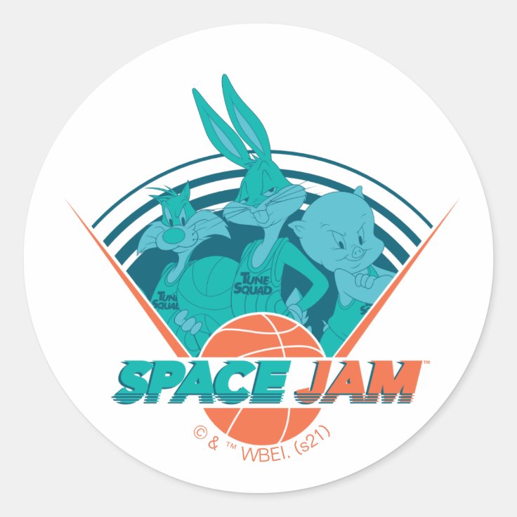 SPACE JAM: A NEW LEGACY™ | Retro Futuristic Team Classic Round Sticker ...