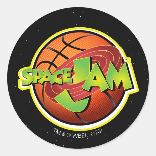 SPACE JAM™ Basketball Logo Classic Round Sticker | Zazzle