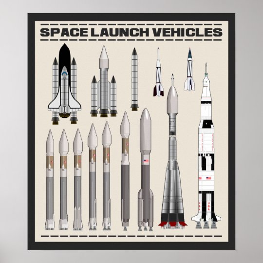 Space Launch Vehicles Poster | Zazzle.com
