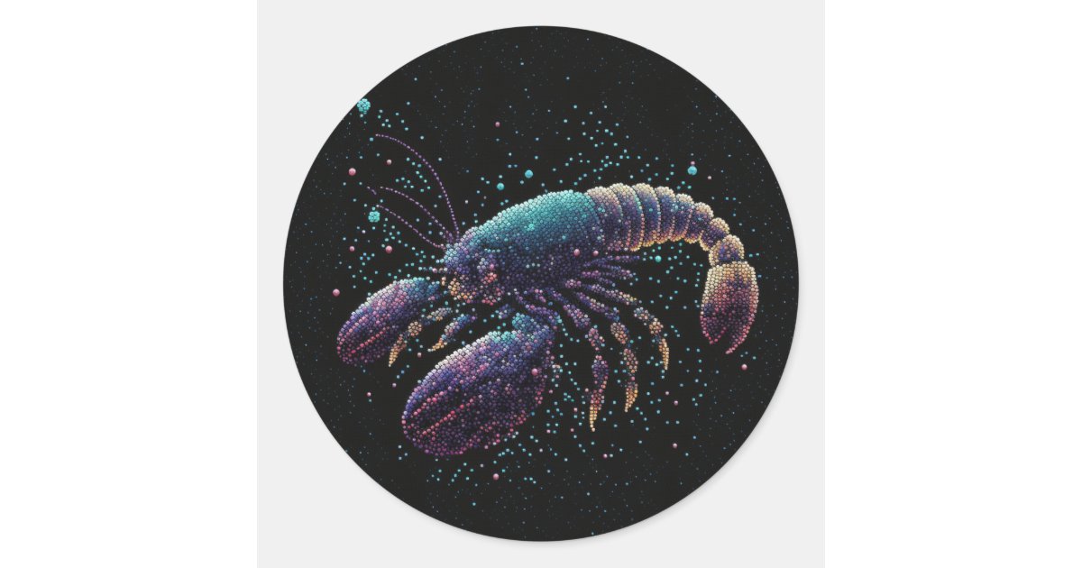 Space Lobster Classic Round Sticker | Zazzle