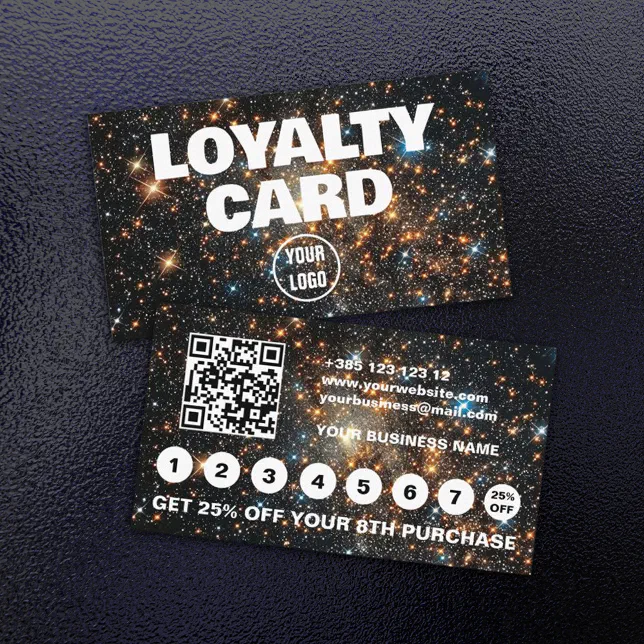 Space Modern Galaxy QR Code Loyalty Card | Zazzle
