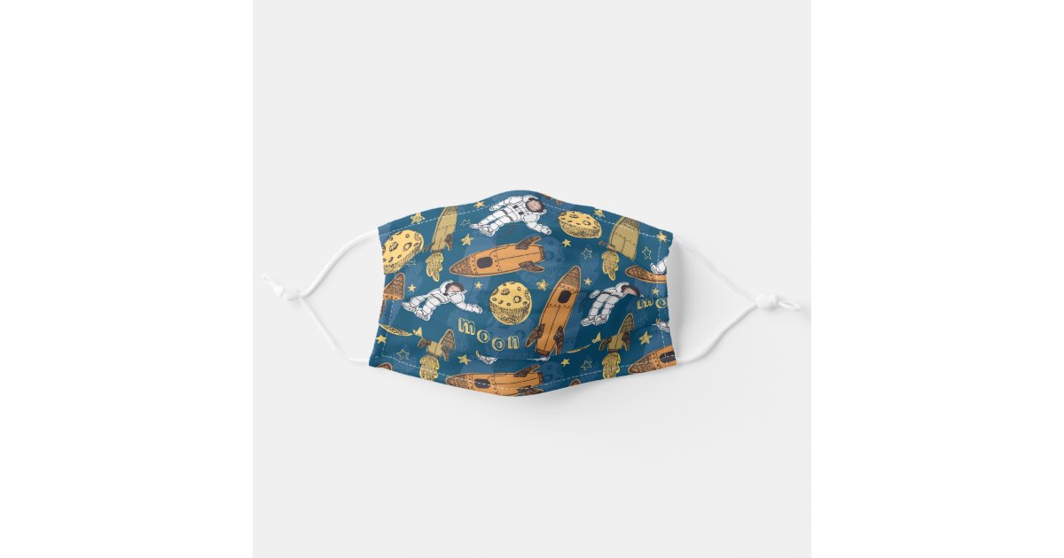 Space Monkey Astrological Rocket Adult Cloth Face Mask | Zazzle