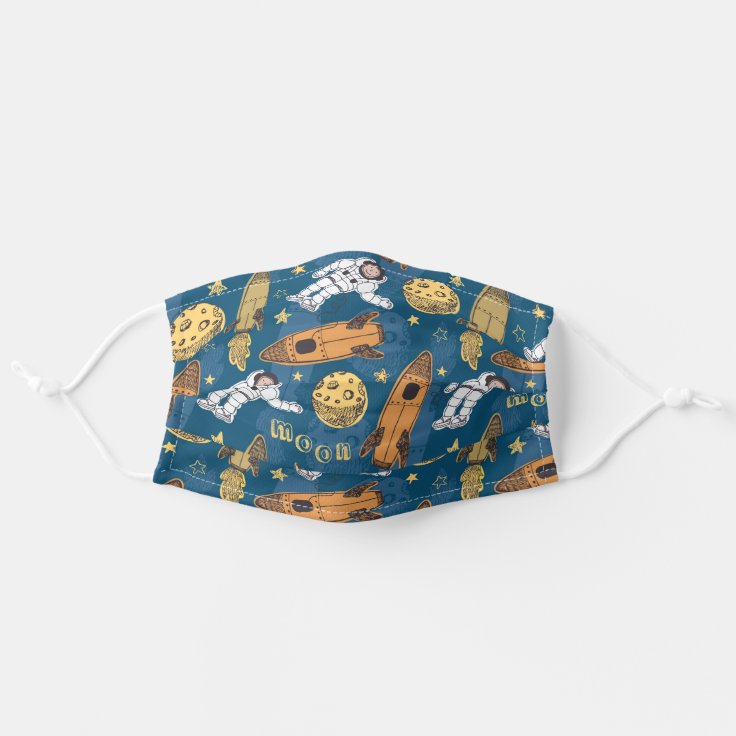 Space Monkey Astrological Rocket Adult Cloth Face Mask | Zazzle