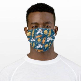 Space Monkey Astrological Rocket Adult Cloth Face Mask | Zazzle