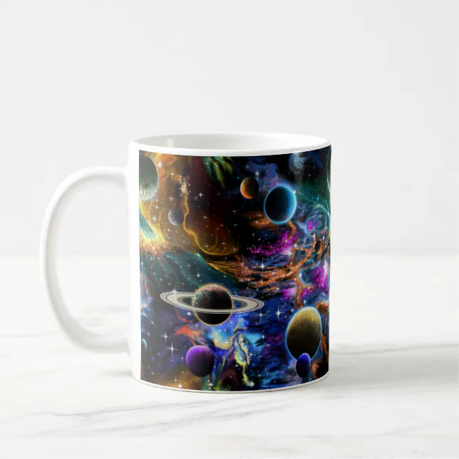 Space Nebula and Planets Coffee Mug | Zazzle