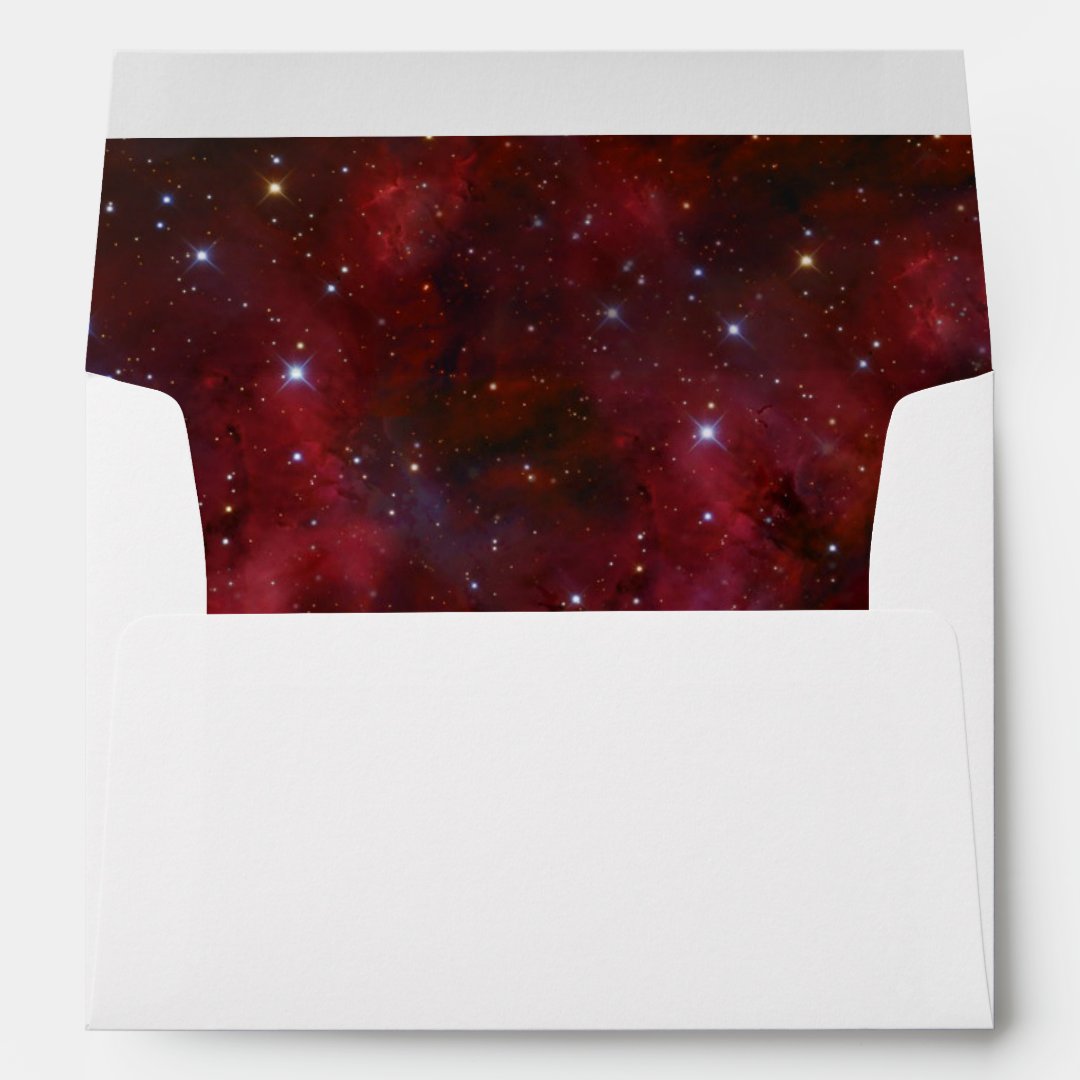 Space Nebula Maroon Galaxy Envelope | Zazzle