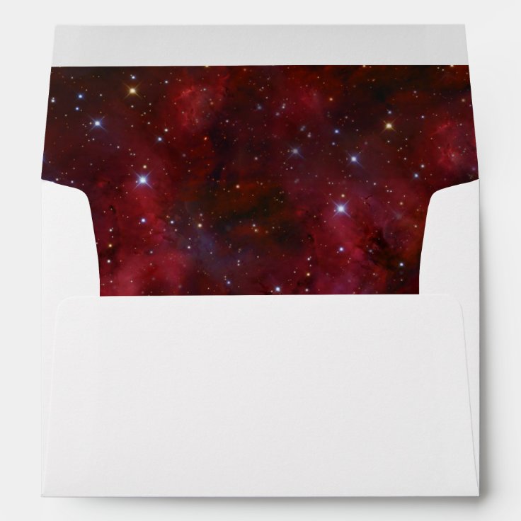 Space Nebula Maroon Galaxy Envelope | Zazzle