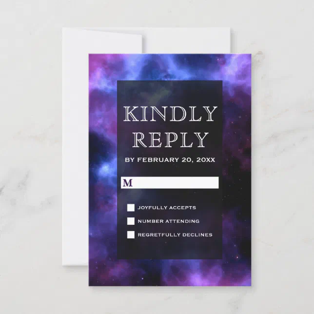 Space Nebula Purple Galaxy RSVP | Zazzle
