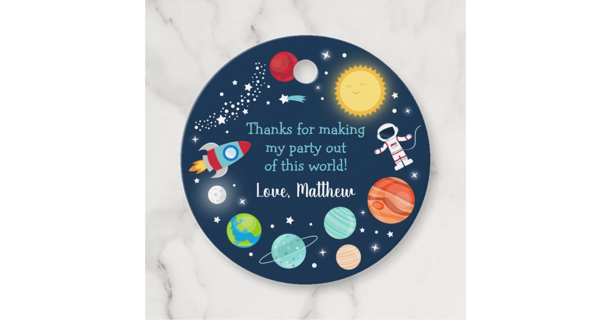 Space Out Of This World Birthday Favor Tags | Zazzle