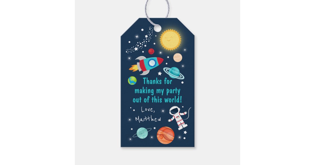 Space Out Of This World Birthday Gift Tags | Zazzle