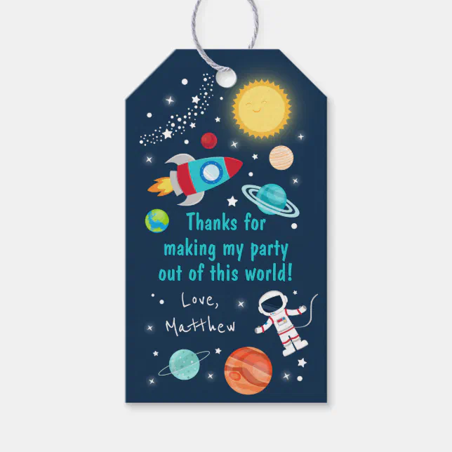 Space Out Of This World Birthday Gift Tags | Zazzle