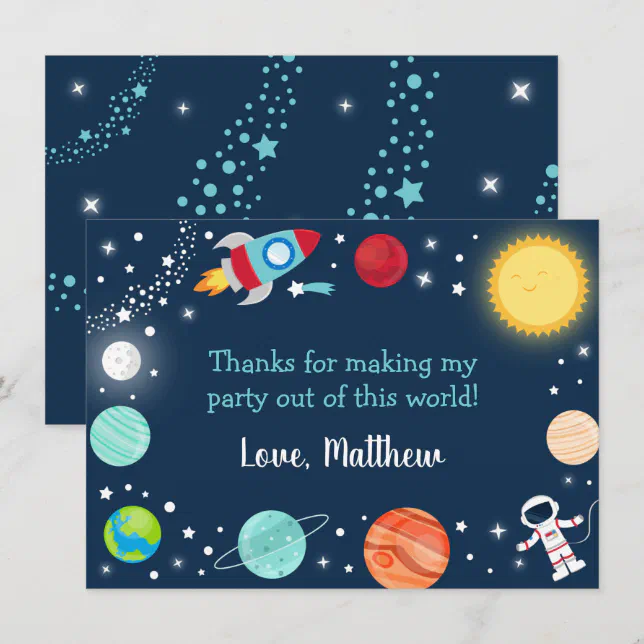 Space Out Of This World Birthday Thank You | Zazzle