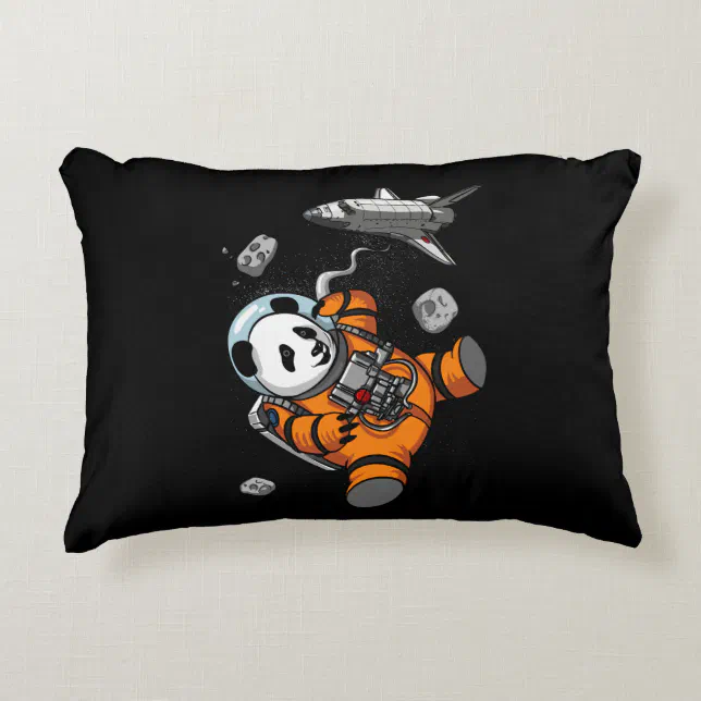 Space Panda Bear Astronaut Galaxy Cosmic Animal Accent Pillow | Zazzle
