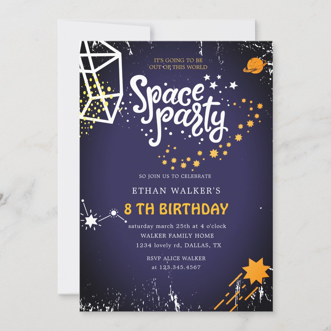 Space Party | Birthday Invitation | Zazzle