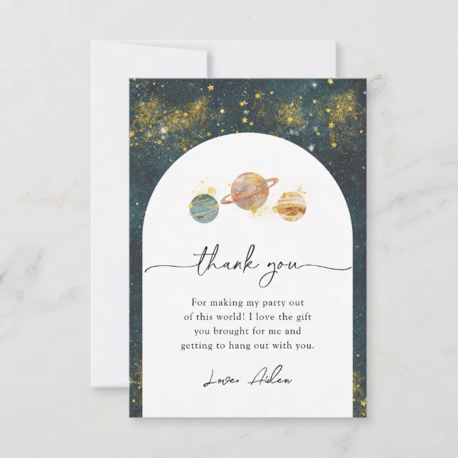Space Party Thank You Card | Zazzle
