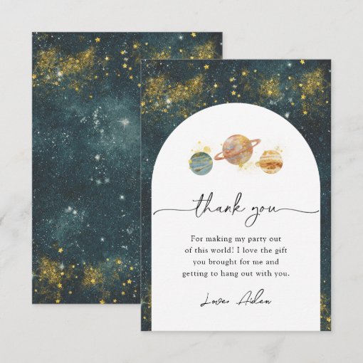Space Party Thank You Card | Zazzle
