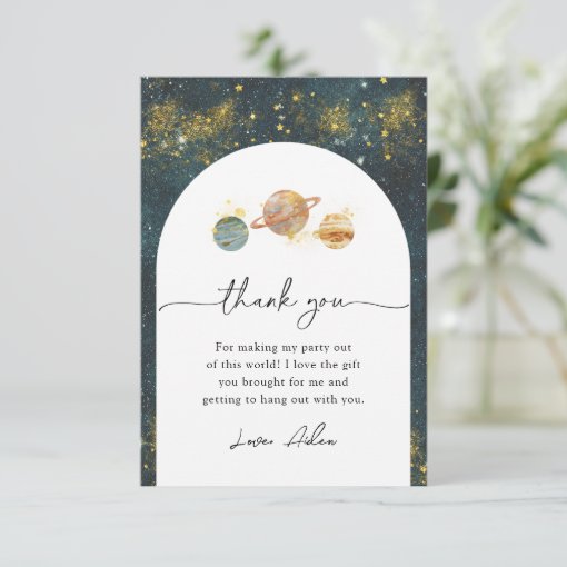 Space Party Thank You Card | Zazzle