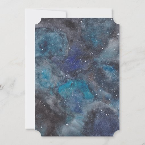 Space Party Watercolor Personalized Kids Birthday Invitation | Zazzle