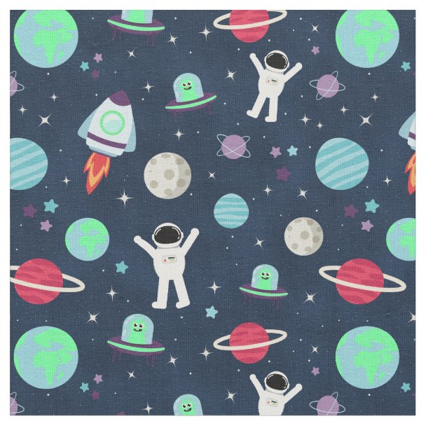 Galaxy And Space Pattern Fabric | Zazzle