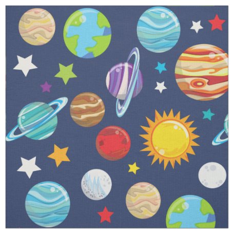 Galaxy And Space Pattern Fabric | Zazzle