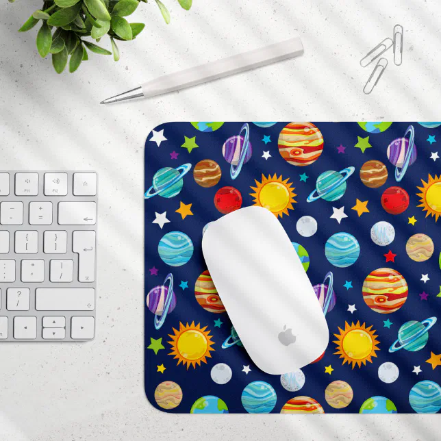 Space Pattern, Planets, Stars, Cosmos, Galaxy Mouse Pad | Zazzle
