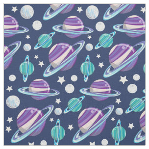 Galaxy And Space Pattern Fabric | Zazzle