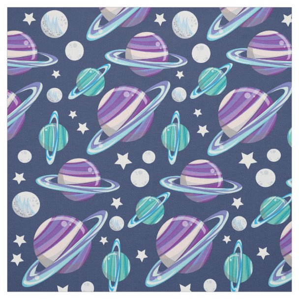 Galaxy And Space Pattern Fabric | Zazzle