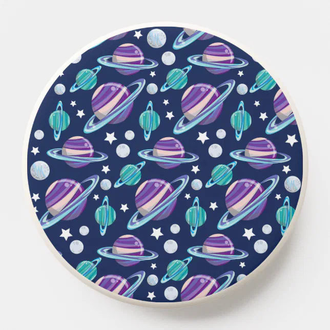 Space Pattern, Planets, Stars, Galaxy, Cosmos PopSocket | Zazzle
