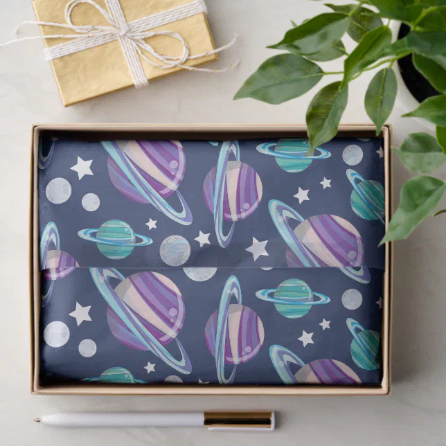 Space Pattern, Planets, Stars, Galaxy, Cosmos Tissue Paper | Zazzle