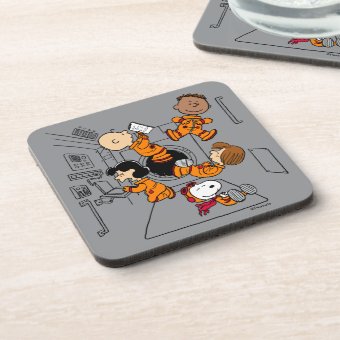 SPACE | Peanuts Gang in Space Beverage Coaster | Zazzle