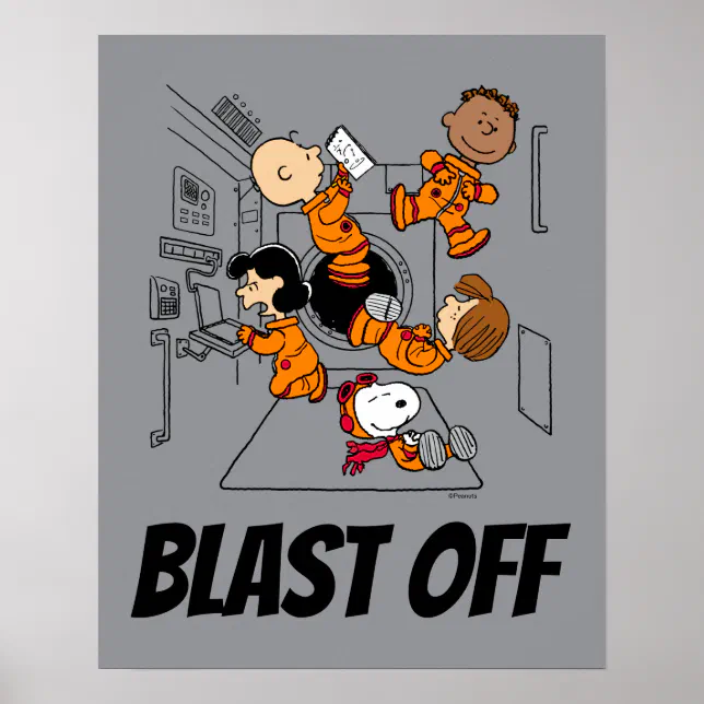 SPACE | Peanuts Gang in Space Poster | Zazzle