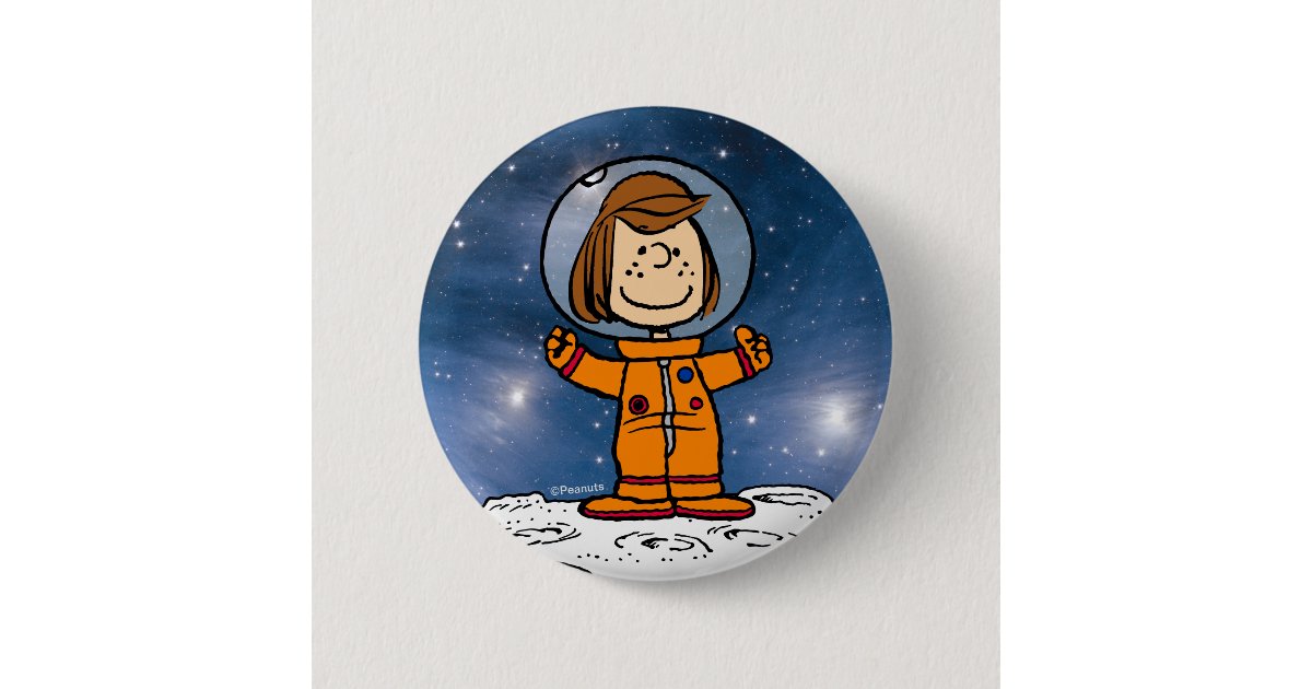 SPACE | Peppermint Patty Astronaut Button | Zazzle