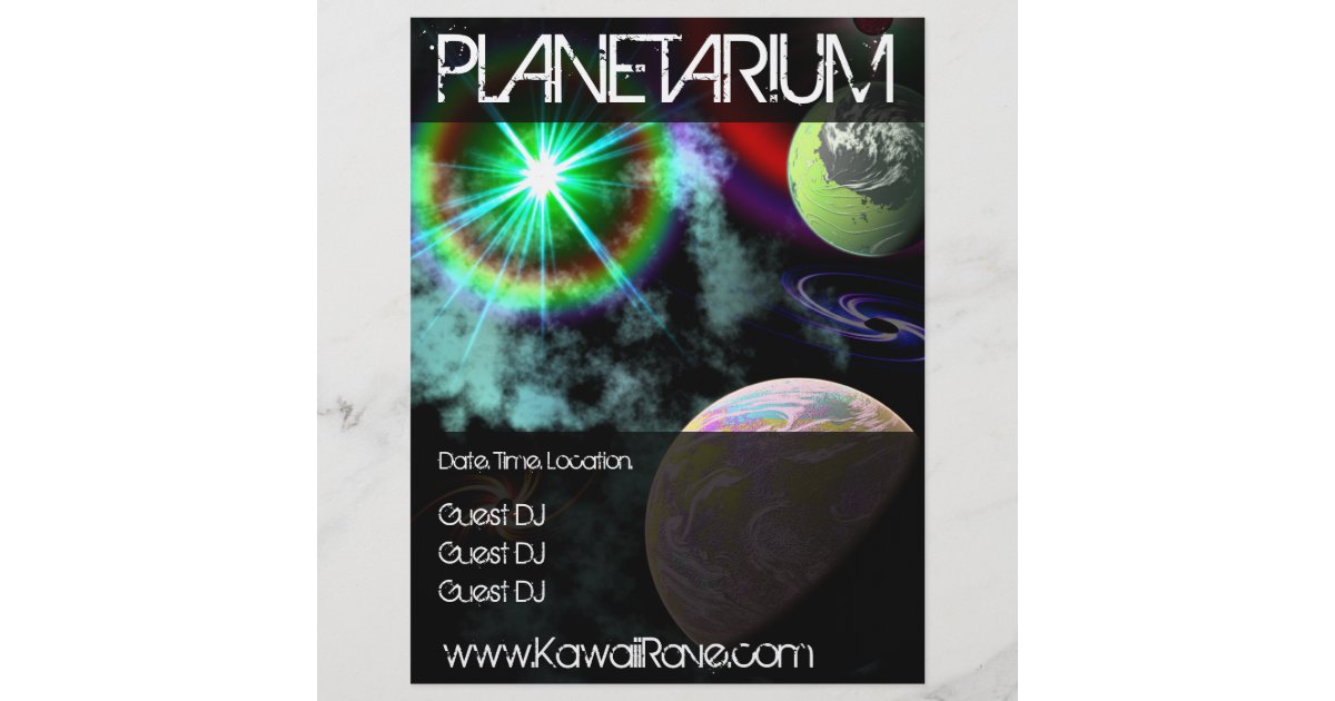 Space Planetarium Custom Rave Flyers | Zazzle