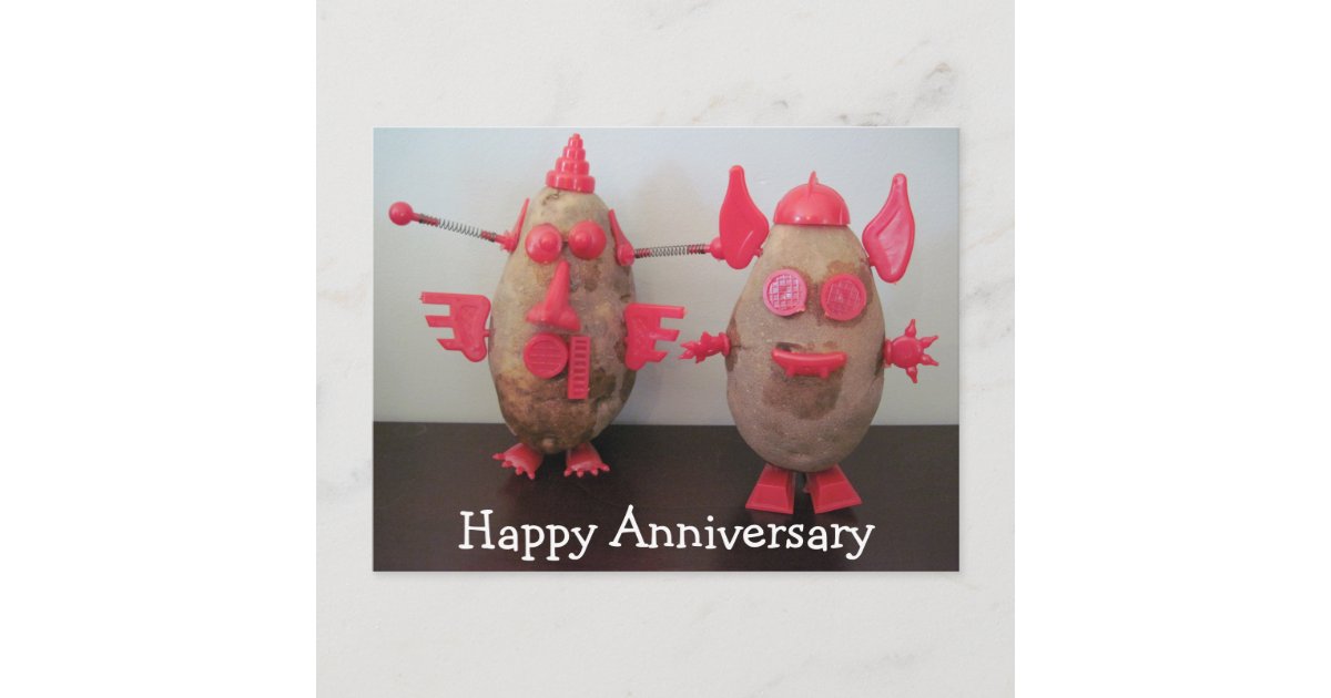 Space Potatoes Happy Anniversary Postcard | Zazzle
