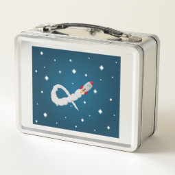 Space Rocket Launch in Space Metal Lunch Box | Zazzle