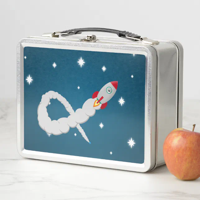 Space Rocket Launch in Space Metal Lunch Box | Zazzle