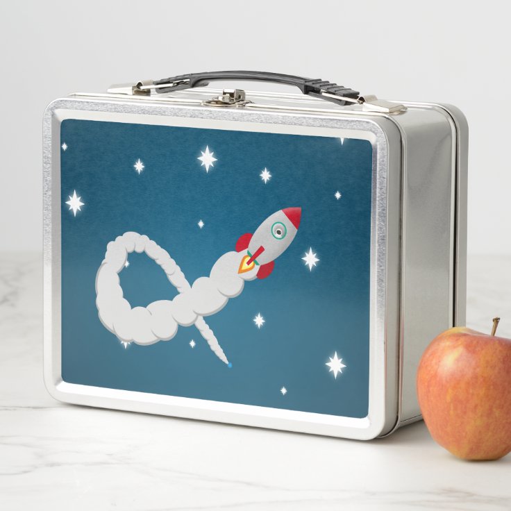 Space Rocket Launch in Space Metal Lunch Box | Zazzle