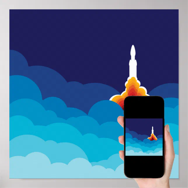 Space Rocket Launch Poster | Zazzle