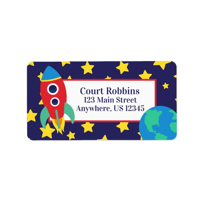 Space Rocket Return Address Labels | Zazzle.com