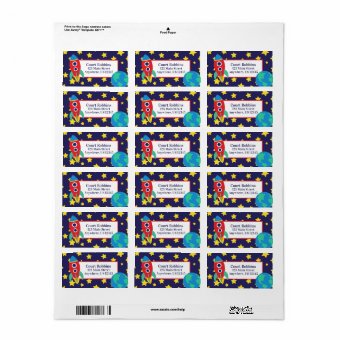 Space Rocket Return Address Labels | Zazzle