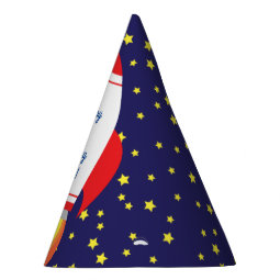 Space Rocket Star Ship 1st Birthday Party Hats | Zazzle