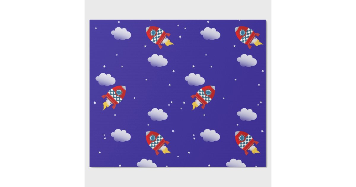 Space rocket - wrapping paper | Zazzle