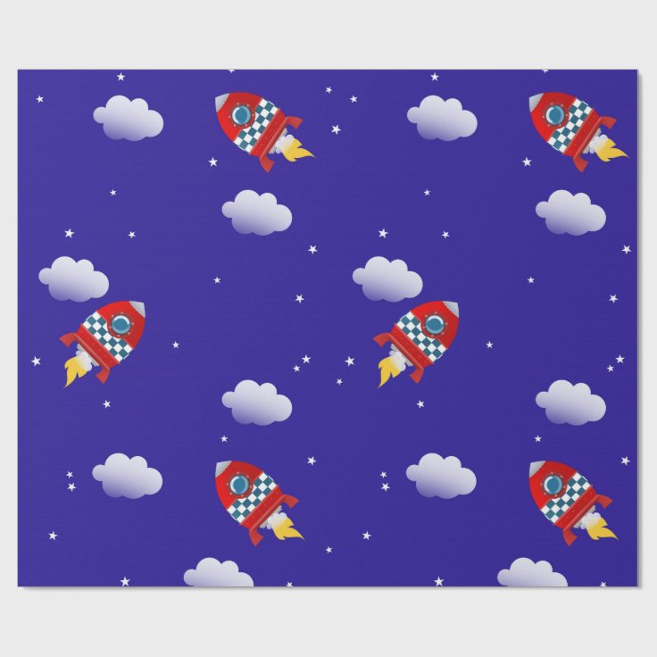 Space rocket - wrapping paper | Zazzle
