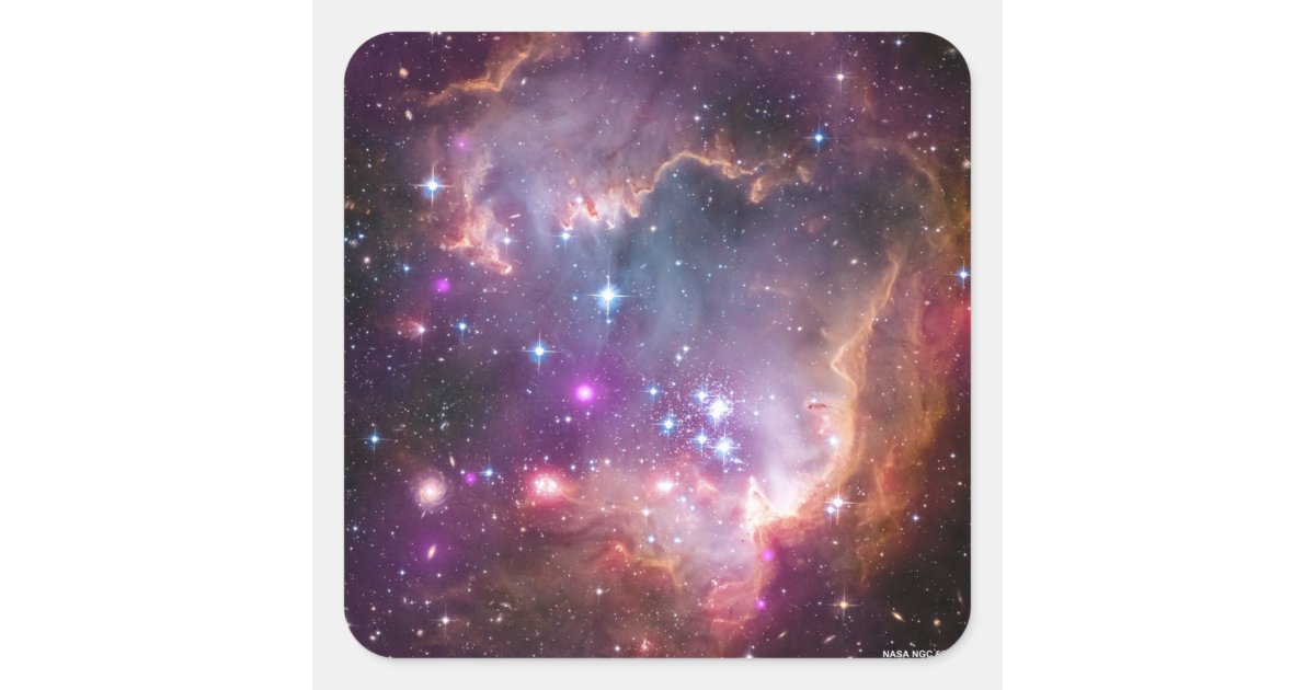 Space Scene Square Sticker | Zazzle