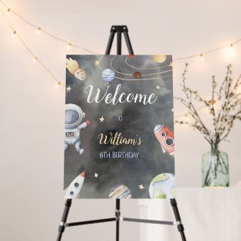 Space Ship Astronaut Welcome Sign Foam Boards | Zazzle