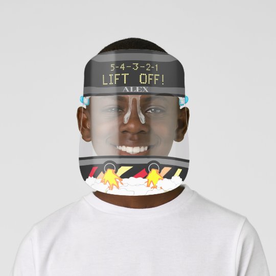 Space Ship Rocket Count Down Face Shield | Zazzle.com