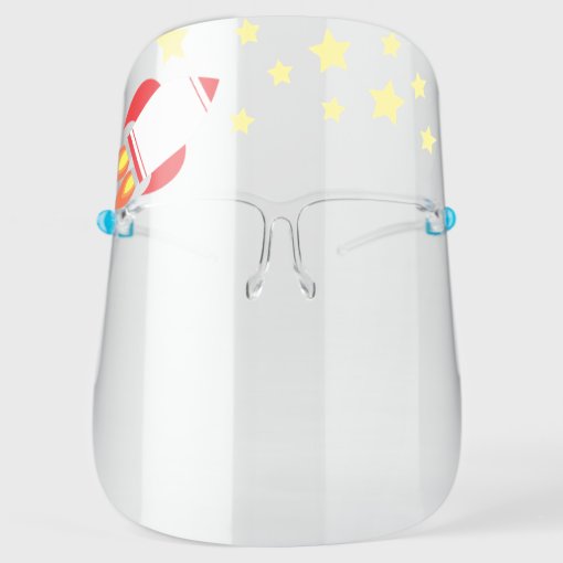 Space Ship Rockets Outer Space Astronauts Face Shield | Zazzle