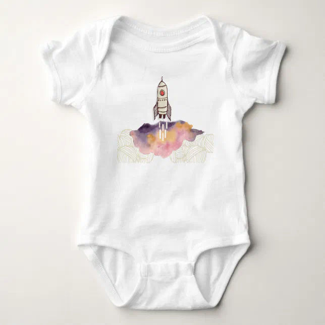 Space Ship Take Off in Colorful Cloud Creeper | Zazzle