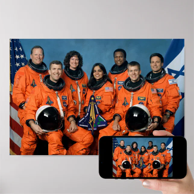 Space Shuttle Columbia Crew Portrait (STS-107) Poster | Zazzle